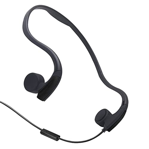 GZCRDZ Bone Conduction Wired Headphones with Noise Cancelling Mic 3.5mm Connector Sweat Resistant Headphones for Cycling Running and Other Sports (Black)