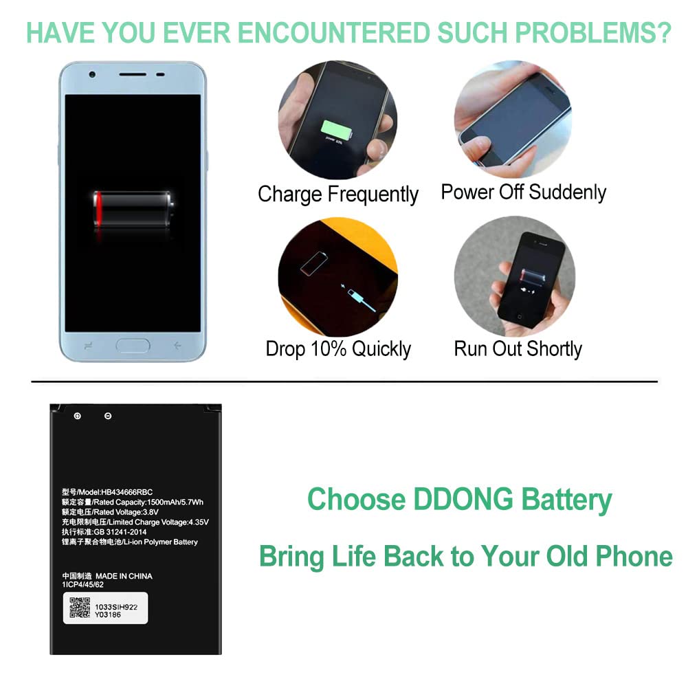 DDONG Replacement Battery HB434666RBC for Huawei E5577Cs-321 E5573S E5573s-852 E5573s-853 E5573s-856 Mobile Hotspot