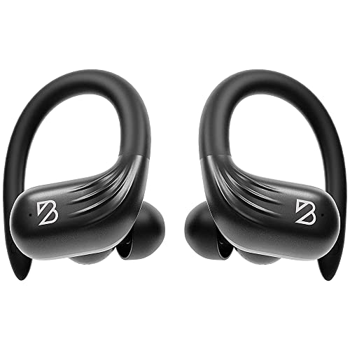 Runner 60 Wireless Sport Earbuds for Running 80 Hour Long Battery Life Over the Ear Earbuds with EarHooks, Wrap Around Ear buds Wireless Bluetooth Earbuds with Microphone, Earphones In Ear Headphones