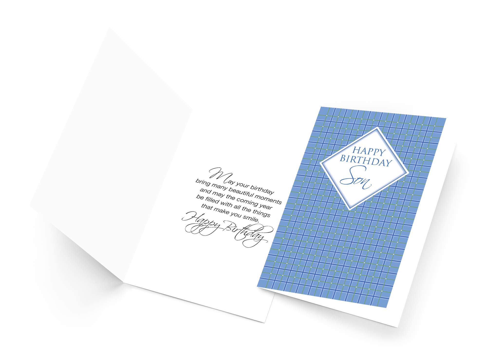Prime Greetings Son Birthday Card, Made in America, Eco-Friendly, Thick Card Stock with Premium Envelope 5in x 7.75in, Packaged in Protective Mailer