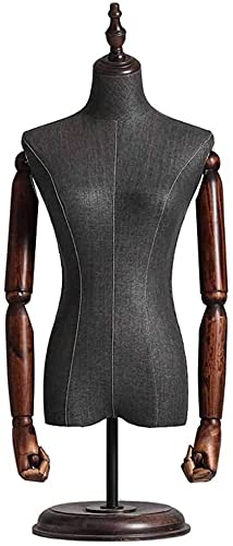 Tailors Dummy Mannequins Female Mannequin Counter Top Half Body, Woman's Half Body Torso with Stand, Female T-Shirts/Underwear/Skirt/Wedding Gown Dressform Mannequin