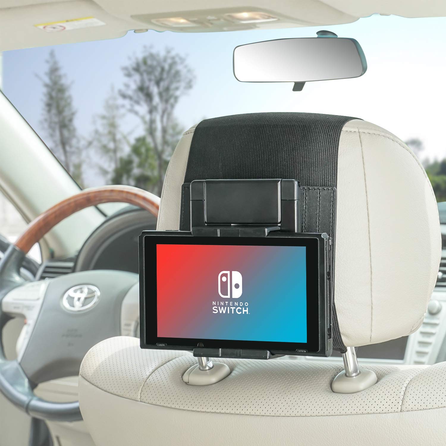 WANPOOL Car Headrest Holder, Swivel Car Headrest Mount Holder for Nintendo Switch & iPad Air, iPad Mini and Other Tablets