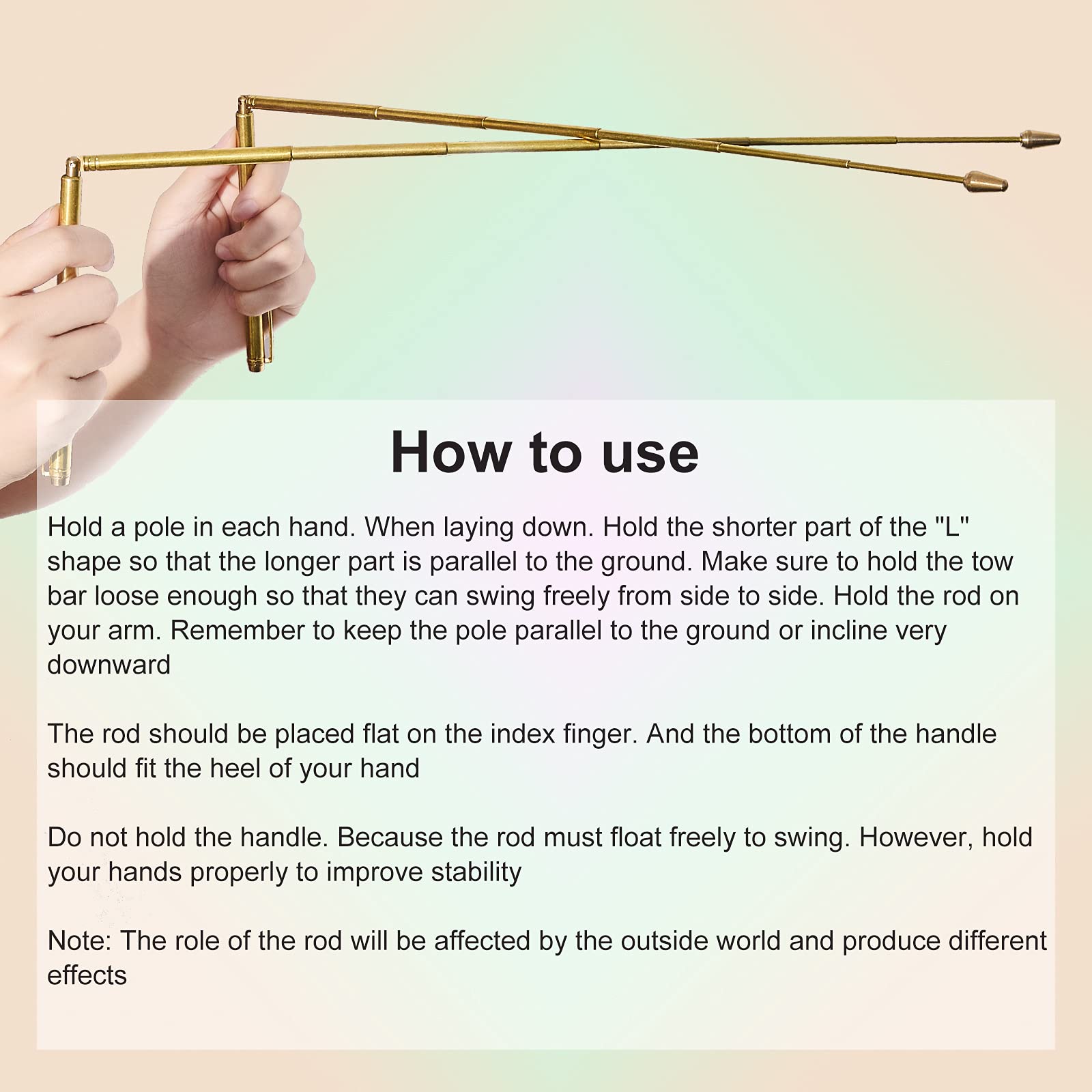 Jadive 3 Pieces Divining Rods Copper and Dowsing Pendulum for Ghost Hunting, Energy Healing, Divining Water includes 2 Retractable Divining Rods with Copper Handle and 1 Pendulum Pendant(Gold)