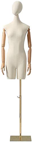Tailors Dummy Mannequins Female Mannequin Torso Body Human Torso Wearing Form Wheel Height Adjustable Jewelry Display, 3 Colors Dressform Mannequin