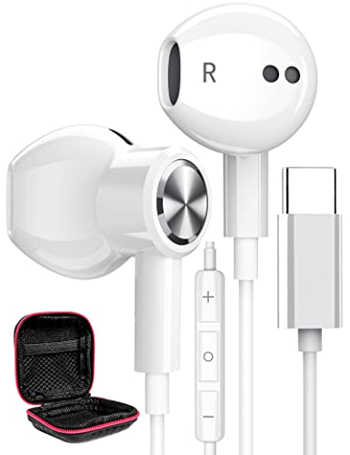 USB C Headphones, ACAGET Galaxy S22+ Ultra S23 Earbuds Wired USB Type C Earphones Magnetic Headsets with Mic Volume Control HiFi Stereo Headphone for Samsung S21 FE Note 20 Oneplus 10 Pro 9 Pixel 7 6A