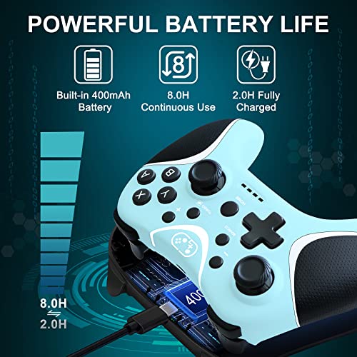 BRHE Wireless Switch Pro Controller,Nintendo Switch Controller with Programmable/Vibration/Turbo Compatibility with Nintendo Switch/Lite/OLED/Windows PC,Switch Remote Gamepad with 2 Thumb Caps