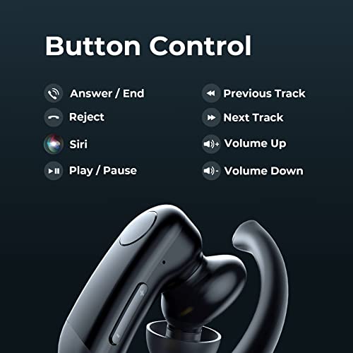 fojep Wireless Earbuds Bluetooth Headphones 100hrs Play Back Sport Earphones Built in Noise Cancellation Mic with Charging Case Digital Display, Sweatproof Stereo Sound Headphones with Over Earhooks