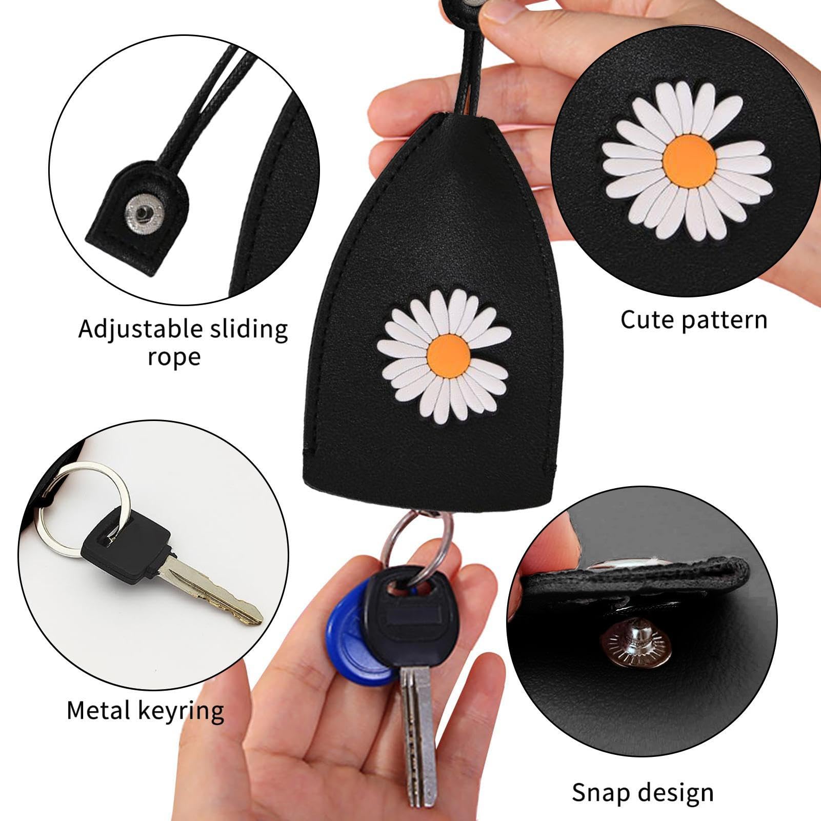 Pull Out Key Case, Portable Car Key Bag, Cute Pu Leather Keychain Pouch, Protective Key Holder Hook, Key Sleeve for Preventing Keys from Scratching Your Belongings Including Cosmetics Mobile Phones