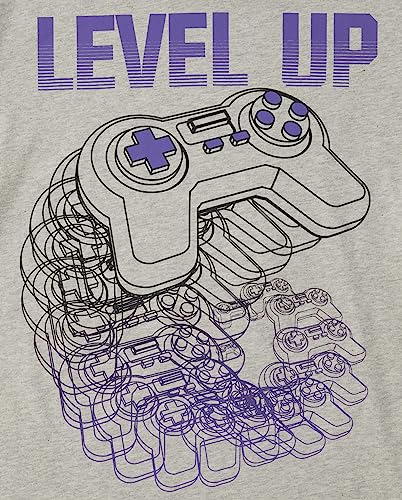 The Children's Place Boys' Short Sleeve Graphic T-Shirt 3-Pack, Level Up/Headset/Skeleton Gamer, 3X-Large