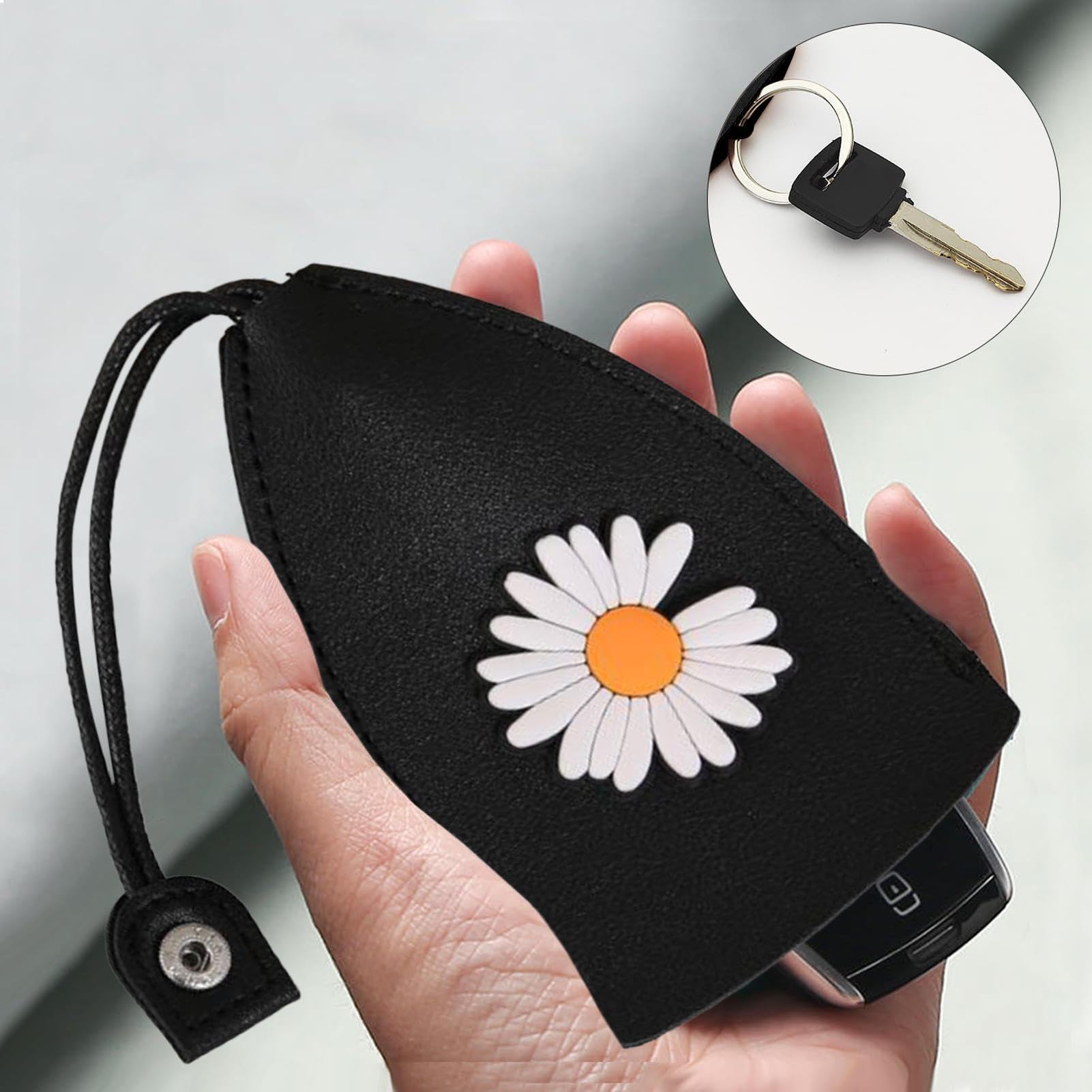 Pull Out Key Case, Portable Car Key Bag, Cute Pu Leather Keychain Pouch, Protective Key Holder Hook, Key Sleeve for Preventing Keys from Scratching Your Belongings Including Cosmetics Mobile Phones