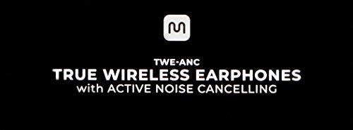 Monoprice TWE-ANC TrueWireless Earphones with Active Noise Canceling (ANC), 6 Hrs Playtime, 30 Hrs Total Playtime with Charging Case, IPx4, Sweatproof