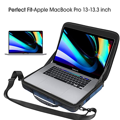 Smatree Hard Laptop Should Bag Compatible for 14inch MacBook Pro 2021,13-13.3inch MacBook Air/Pro 2020/12.9inch iPad Pro with Keyboard, MacBook Pro 13 inch Carrying Case,Blue