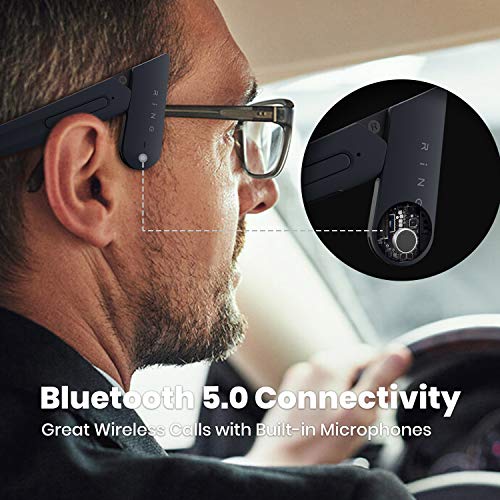 Mu6 Ring Open Ear Air Conduction Headphones, Wireless Bluetooth Headphones with Microphone, Sweat Resistant Sports Headphones, 10+ Hours Playtime Headset for Music/Gaming//Running/Working