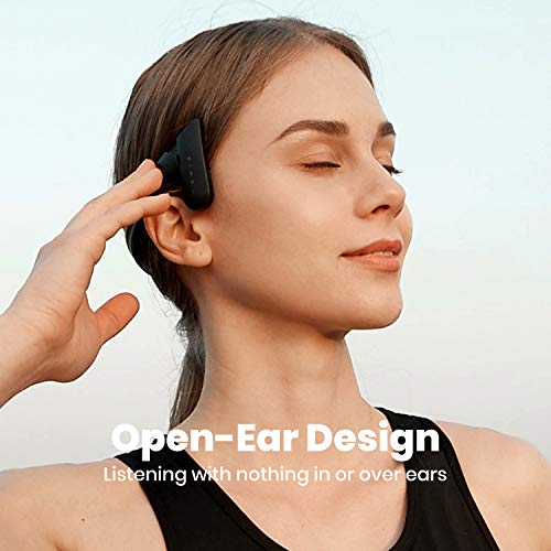 Mu6 Ring Open Ear Air Conduction Headphones, Wireless Bluetooth Headphones with Microphone, Sweat Resistant Sports Headphones, 10+ Hours Playtime Headset for Music/Gaming//Running/Working