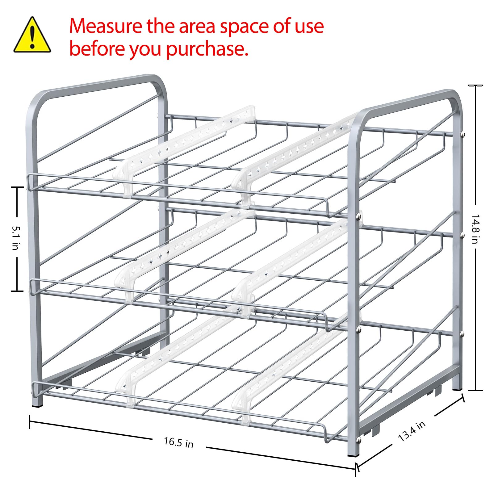 BTY Can Organizer for Pantry Stackable 2 Pack, Can Storage Organizer Rack Stacking Can Dispensers Small Space Holds up to 36 Cans for Pantry, Kitchen, Cabinet- Silver