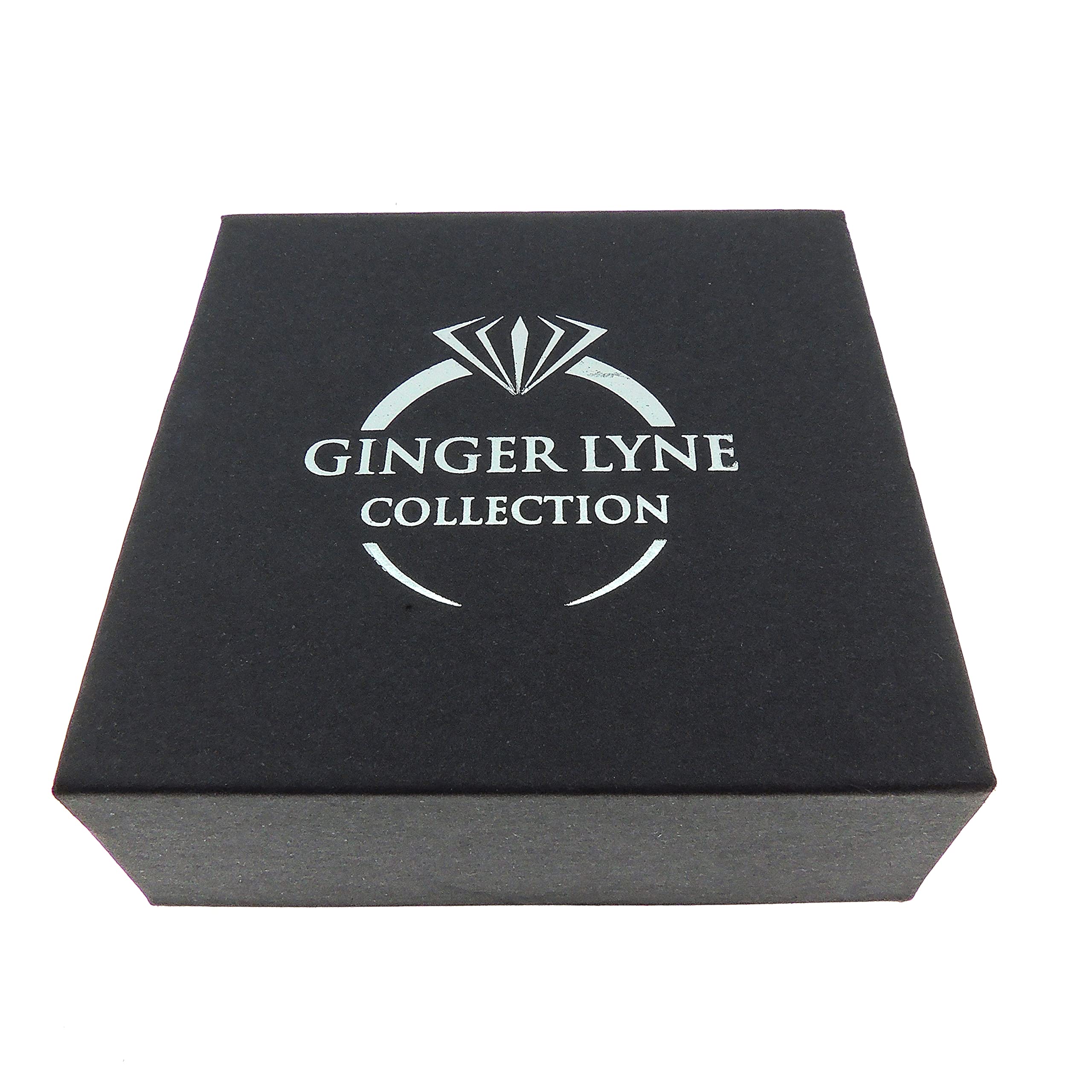 Linked Circles Necklace For Women With Happy 21st Birthday Greeting Card by Ginger Lyne | Sterling Silver Pendant and Chain with Message Card In Logo Black Box | Gifts for Birthday