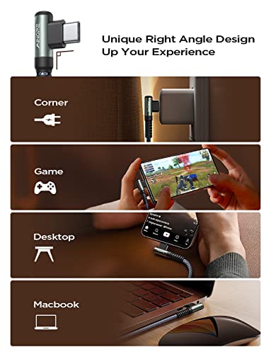USB C to USB C Cable 60W 2-Pack 6.6ft AINOPE Type C to Type C Cable Fast Charging Cable Charger Right Angle Compatible With Samsung S23 S22 S21 Note 20 Ultra, iPad Pro 12.9 Air Mini Macbook Air, Pixel