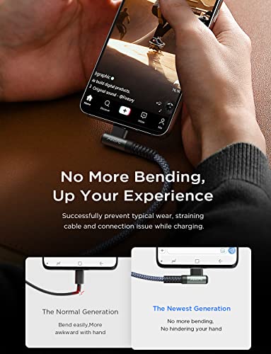 USB C to USB C Cable 60W 2-Pack 6.6ft AINOPE Type C to Type C Cable Fast Charging Cable Charger Right Angle Compatible With Samsung S23 S22 S21 Note 20 Ultra, iPad Pro 12.9 Air Mini Macbook Air, Pixel