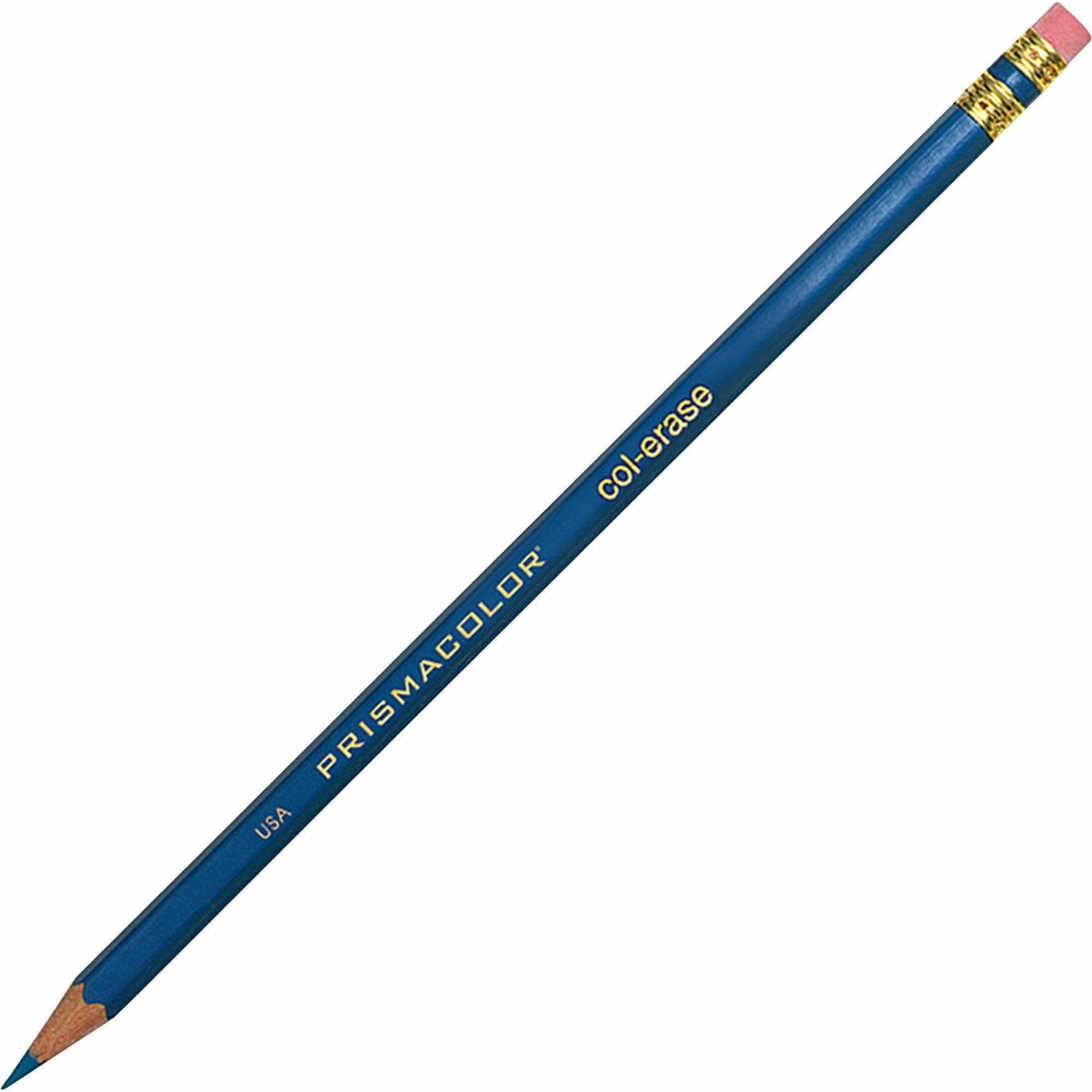 Prismacolor 20044 Col-Erase Pencil w/Eraser Blue Lead Blue Dozen