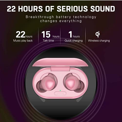 Urbanx Street Buds Plus True Bluetooth Earbud Headphones for Motorola Moto G Power - Wireless Earbuds w/Noise Isolation - Pink (US Version with Warranty)