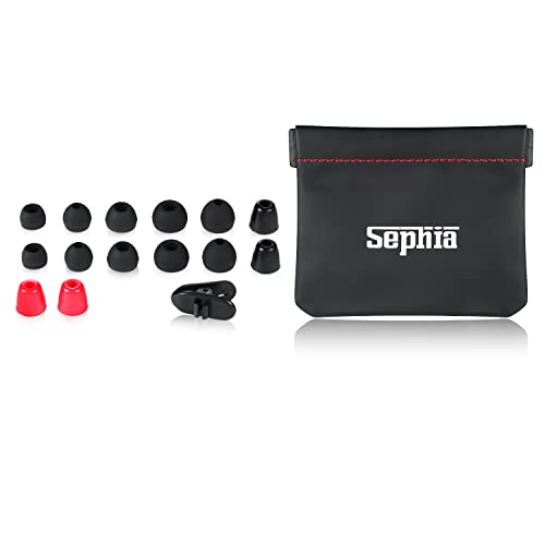 sephia SP1020 Earbuds in Ear Headphones Wired Earphones with Tangle Free Cord Case HD Bass Noise Isolating Ear Buds 3.5 mm Plug