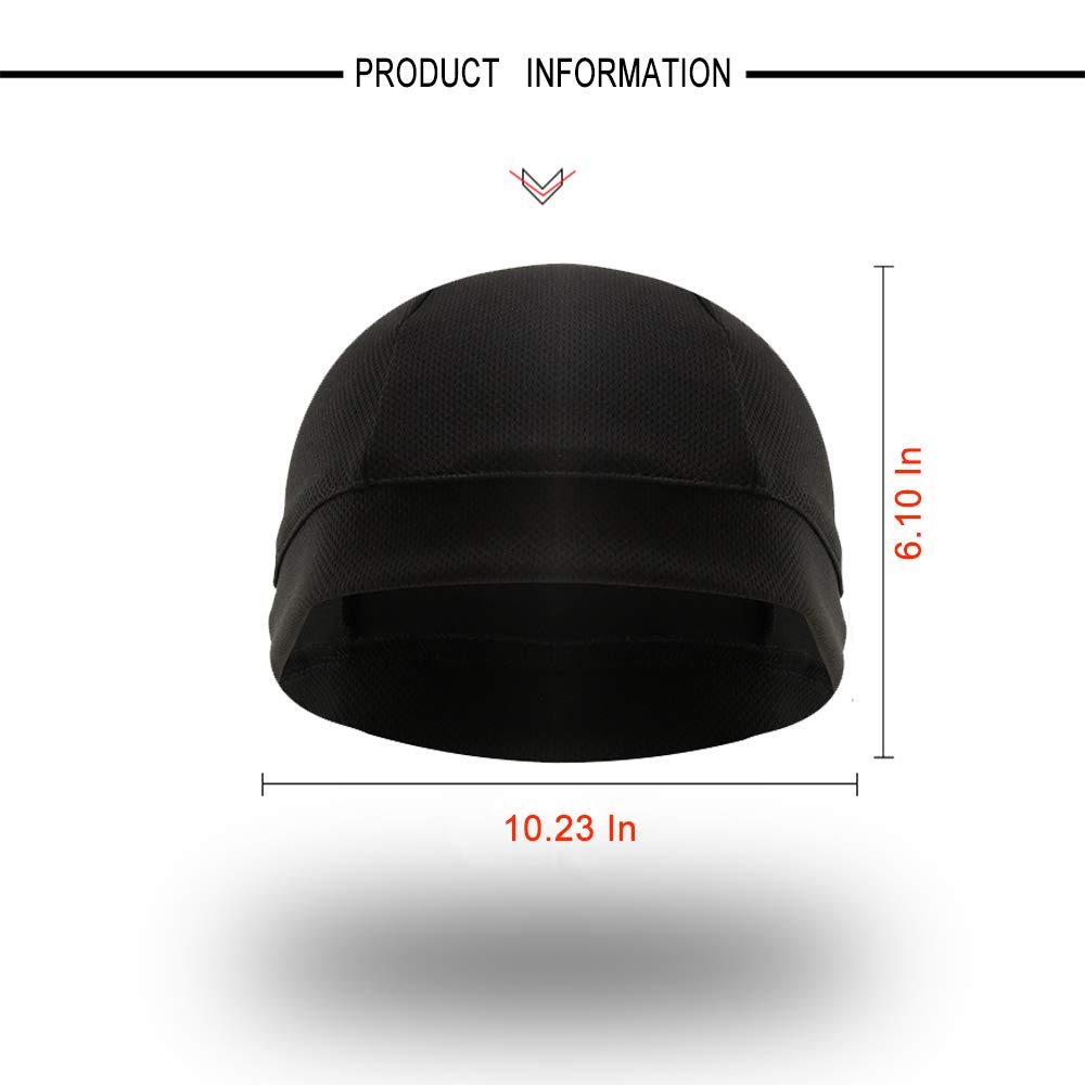 3 Pack Cooling Skull Cap Helmet Liner Sweat Wicking Cycling Running Hat for Men Women