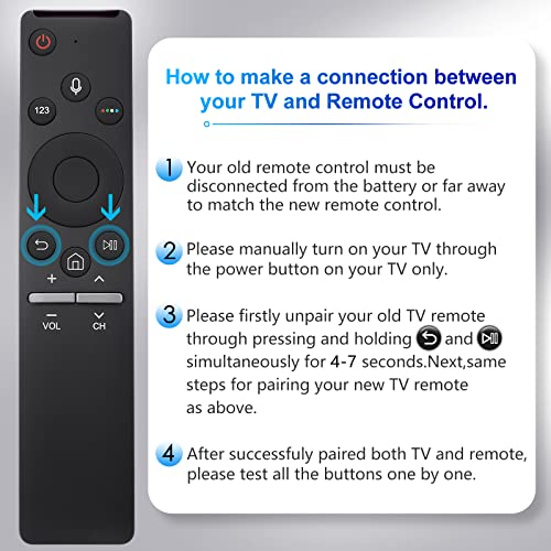 Voice Replacement for Samsung-Smart-TV-Remote, New Upgraded BN59-1266A Samsung Remote Control, with Voice Function for All Samsung TVs