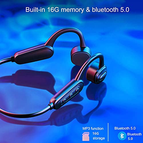 ESSONIO Bone Conduction Headphones Swimming Headphones Bluetooth IPX8 Waterproof Headphones for Swimming Bone Conduction Headphones with Microphone, 16G Memory (Gray New)