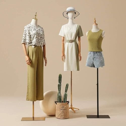 Tailors Dummy Mannequins Mannequin Body Female Tailors Dummy Adjustable with Silver Base with Arms for Clothing Display Dressform Mannequin