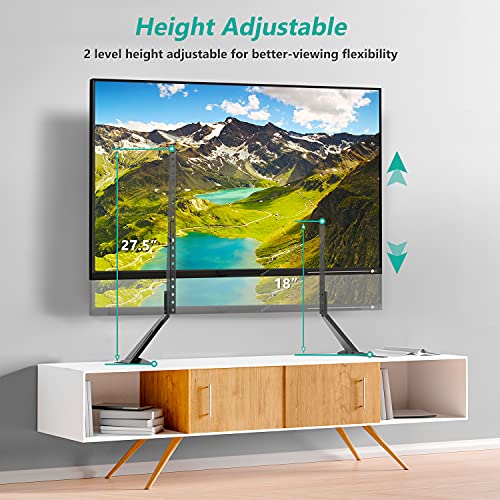 WALI Universal TV Stand Tabletop, for Most 22 to 65 inch LCD Flat Screen TV, VESA up to 800 by 500mm (TVS001), Black
