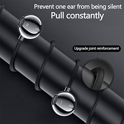 in-Ear Earbud Headphones with Mic,Wired Ear Buds High Resolution Earbuds Wired Noise Isolating Lightweight Earphones with Volume Control 3.5mm Jackwired Ear Buds (Black)