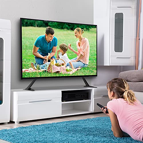 WALI Universal TV Stand Tabletop, for Most 22 to 65 inch LCD Flat Screen TV, VESA up to 800 by 500mm (TVS001), Black