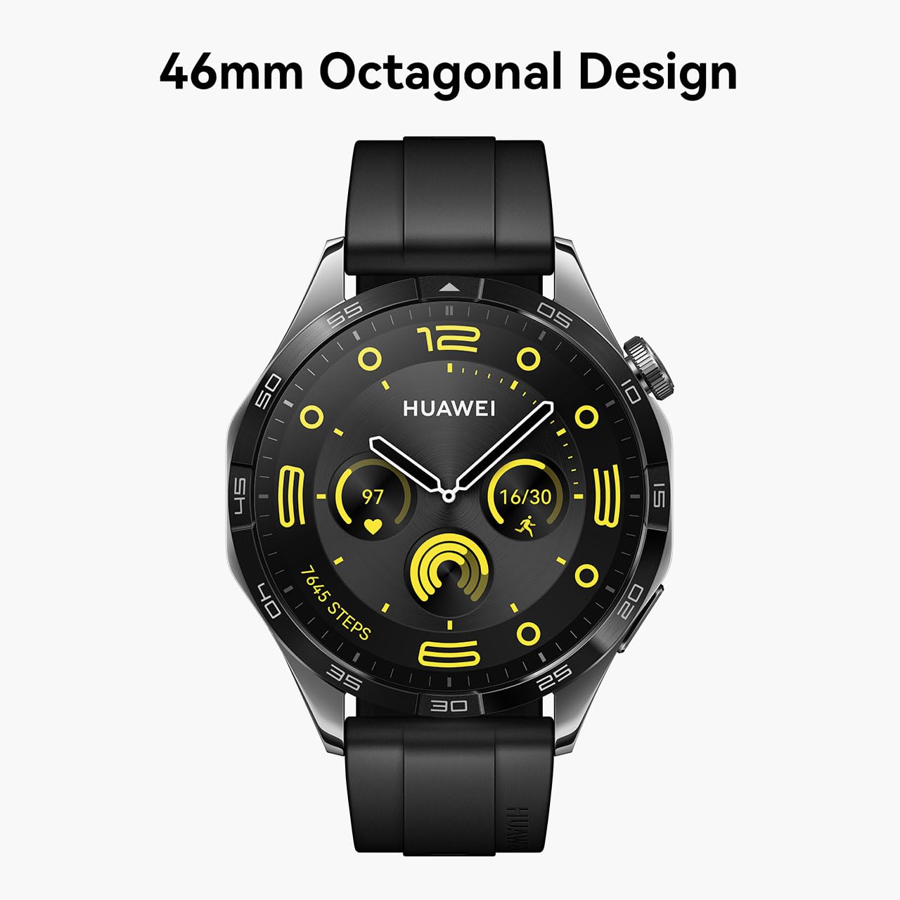 HUAWEI Watch GT 4 B19F 46mm Bluetooth Smartwatch 1.43" AMOLED Screen Fluoroelastomer Strap - Black