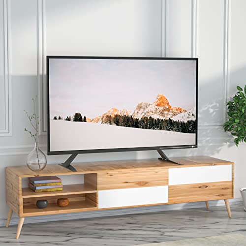 WALI Universal TV Stand Tabletop, for Most 22 to 65 inch LCD Flat Screen TV, VESA up to 800 by 500mm (TVS001), Black