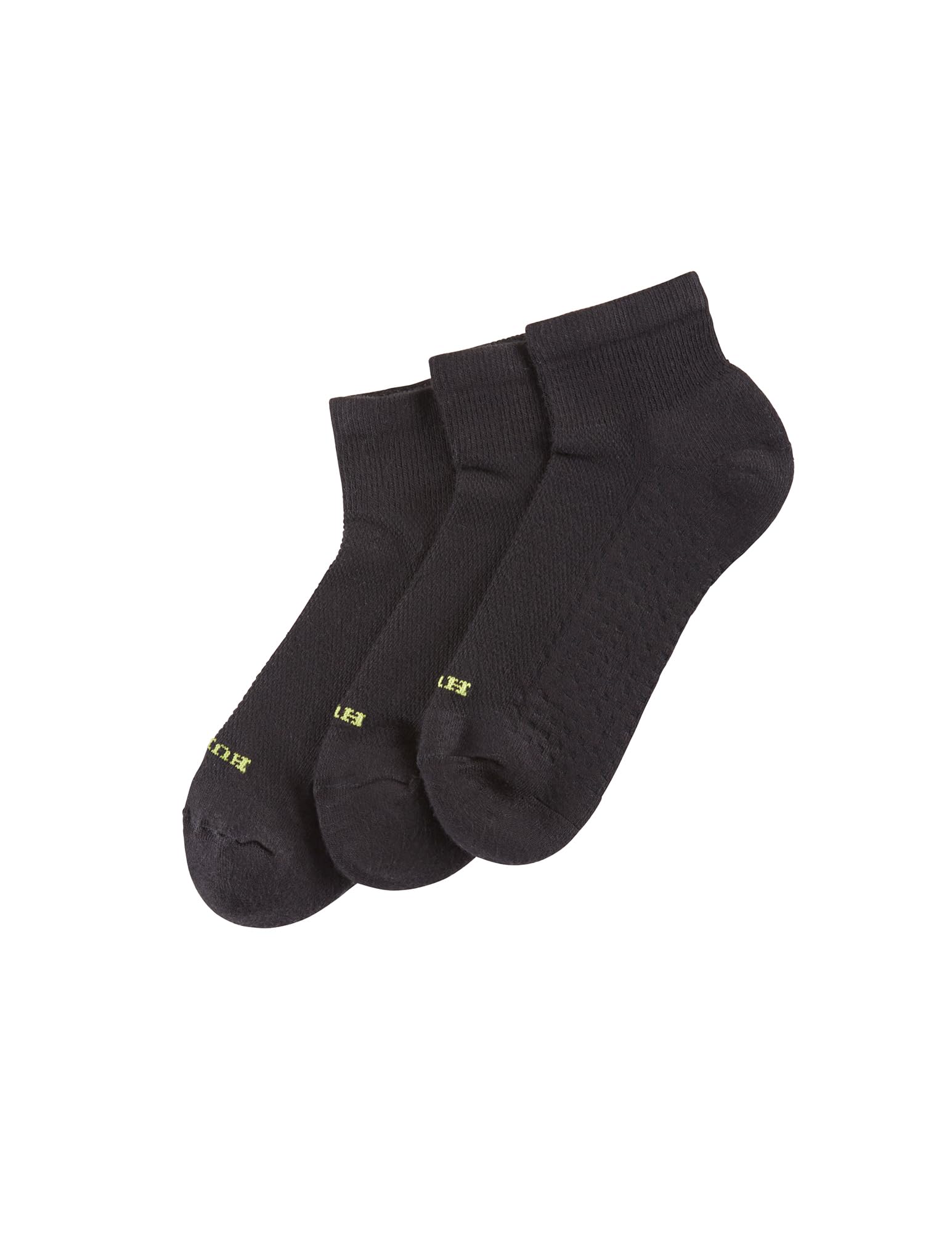 HUE womens Hue Women's Air Cushion Quarter Top Sport Socks, 3 Pair Pack Socks, Black, One Size US