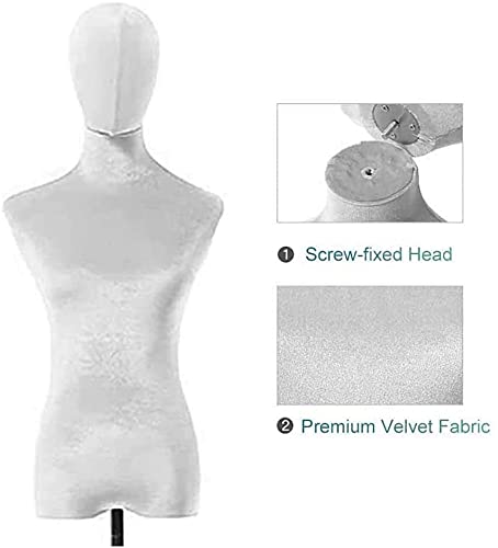 Tailors Dummy Mannequins Female Mannequin Tailors Dummy Torso Body, Adjustable Dress Form with Head and Base, for Women's Clothing Display Stand Dressform Mannequin