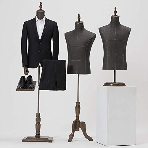 Tailors Dummy Mannequins Display Dummy Model Male Mannequin Torso Body Dress Form Busts with Shoe Pants Rack Wood Base Clothing Dressform Mannequin