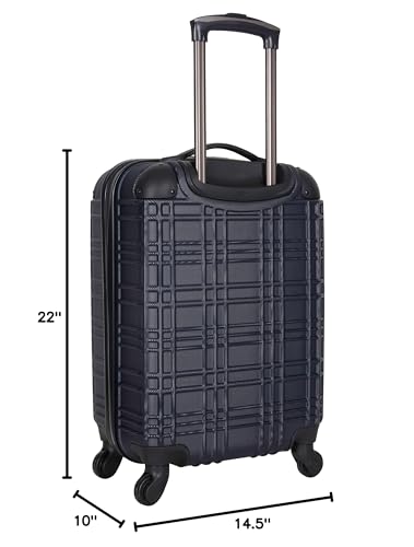 Ben Sherman Nottingham Lightweight Hardside 4-Wheel Spinner Travel Luggage, Navy, 20-Inch Carry On