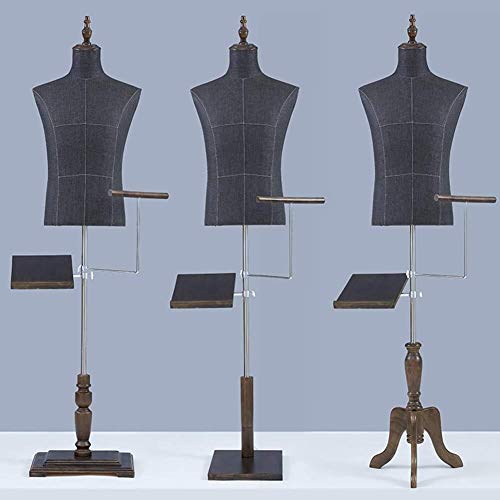 Tailors Dummy Mannequins Display Dummy Model Male Mannequin Torso Body Dress Form Busts with Shoe Pants Rack Wood Base Clothing Dressform Mannequin