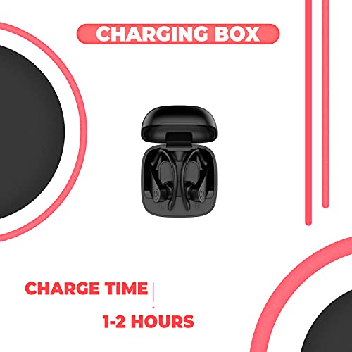 Ardorup Wireless Earbuds for Gym Athletics and Runners - with Waterproof and sweatproof Technology - Men and Women - Grips