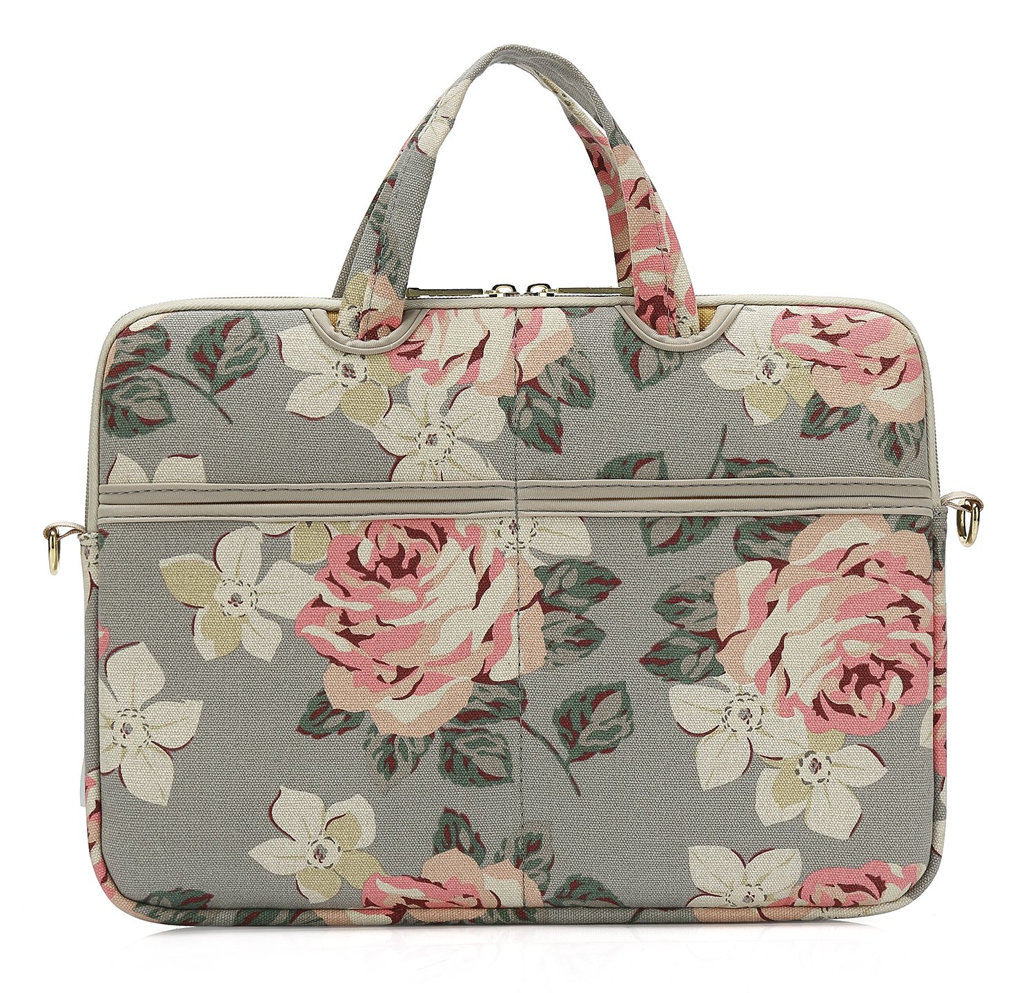 kayond White Rose Patten water resistant Laptop Shoulder Messenger Bag Case Sleeve for 12 Inch 13 Inch Laptop,Laptop Briefcase