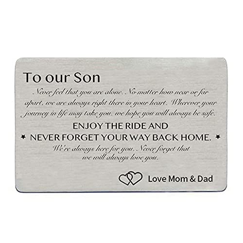 SUN IN SKY Son Wallet Card Gifts from Mom Dad Son Gifts from Mom Dad To My Son Wherever Your Journey In Life May Take You Always Be Safe Son Birthday Wedding Christmas Cards Small