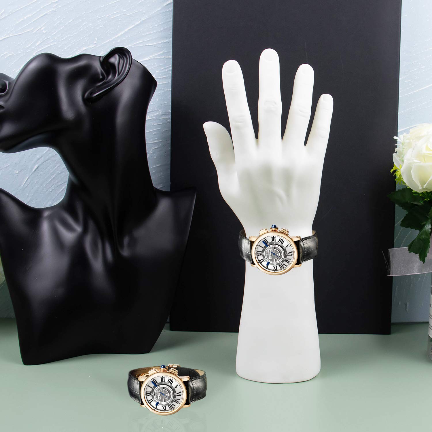 AUEAR, Male Mannequin Hand Display Jewelry Bracelet Necklace Ring Watch Glove Stand Holder White