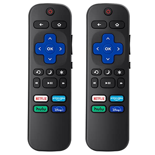 【Pack of 2】 Replacement Remote Control Compatible for Roku TV,for TCL Roku/for Hisense Roku/for Onn Roku(Not for Roku Stick,Box and Players)