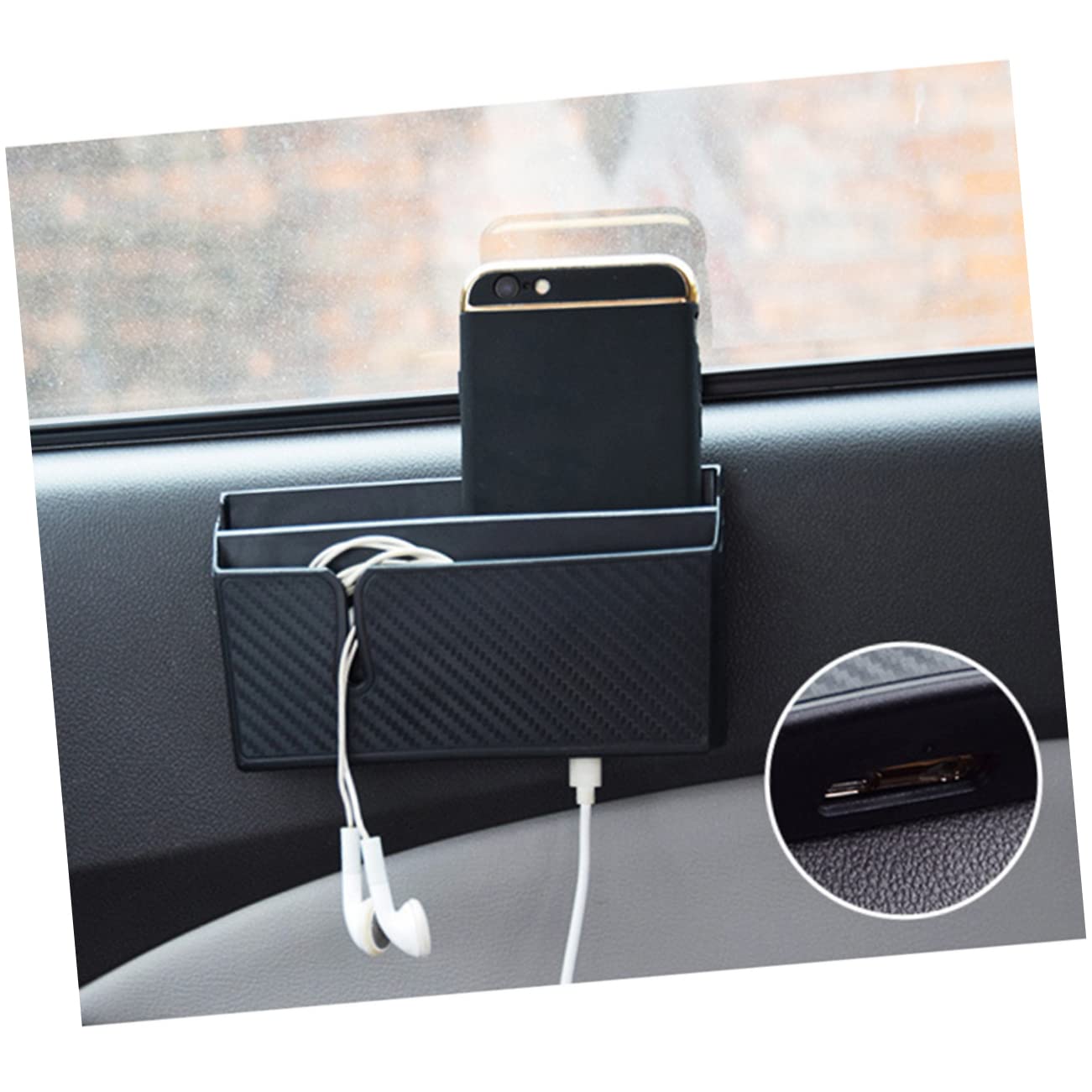 GRIRIW dashboard phone holder dash phone holder cell phone holder for car cars car Dashboard Pocket car organizer phone case charging port phone stand glove box Telephone Multifunction