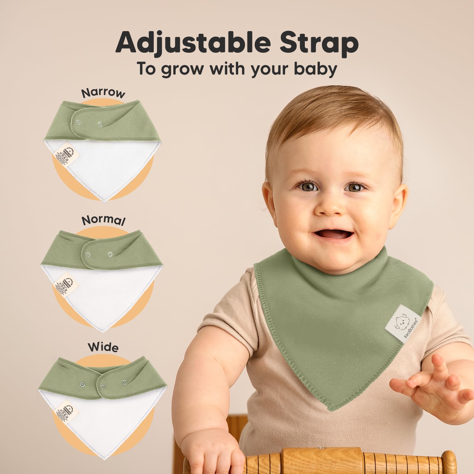 8-Pack Organic Baby Bandana Bibs for Girls - Super Absorbent Triangle Baby Bibs for Drooling and Teething Infant, 100% Cotton Extra Soft for Newborn, Infant 0-36 Months (Hunter)