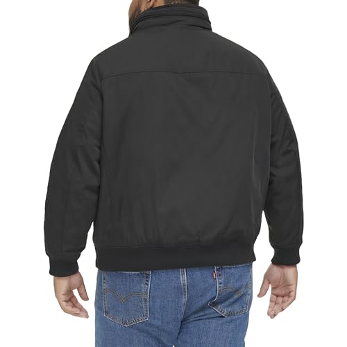Dockers Men's Regular Quilted Lined Flight Bomber Jacket, Black, Large