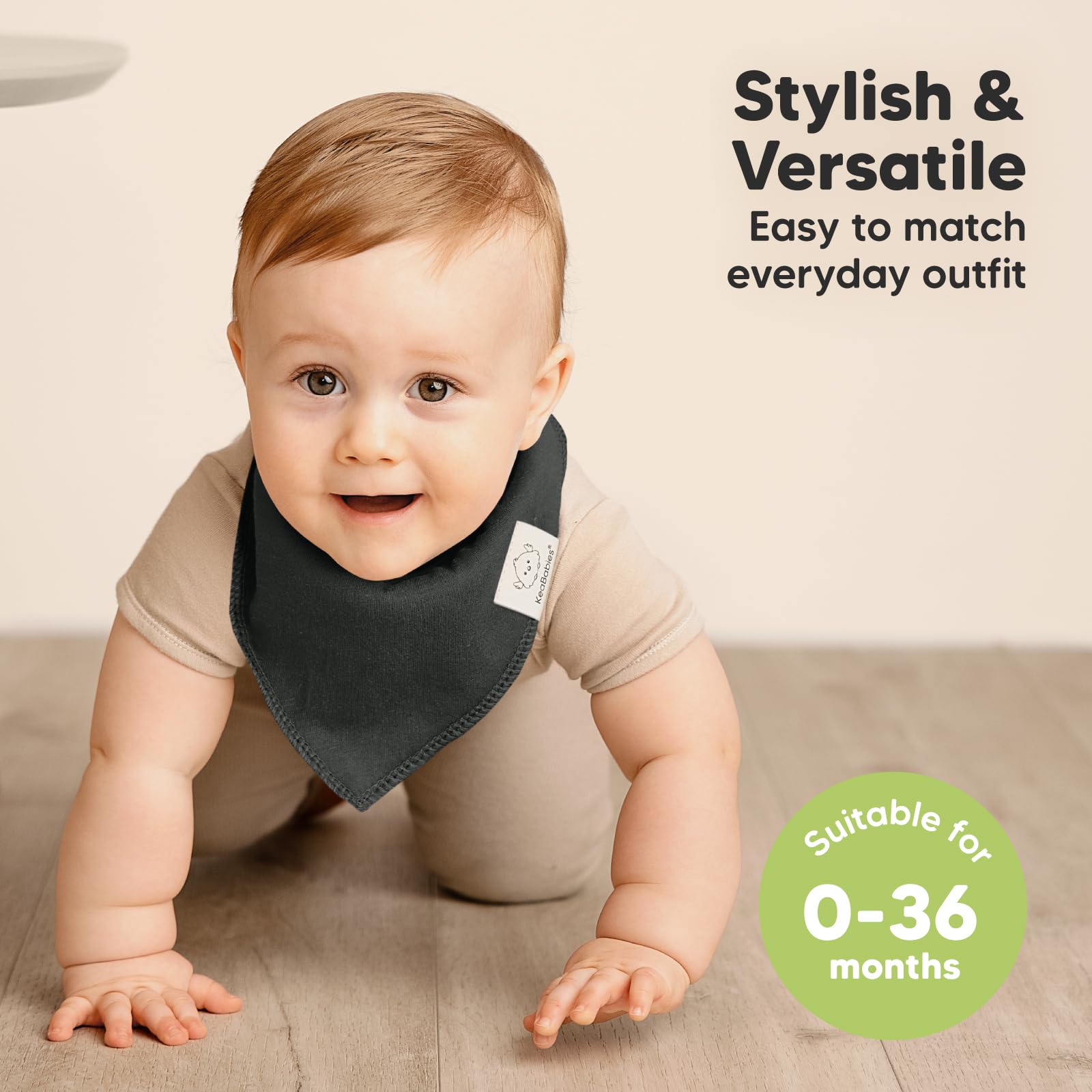 8-Pack Organic Baby Bandana Bibs for Girls - Super Absorbent Triangle Baby Bibs for Drooling and Teething Infant, 100% Cotton Extra Soft for Newborn, Infant 0-36 Months (Hunter)