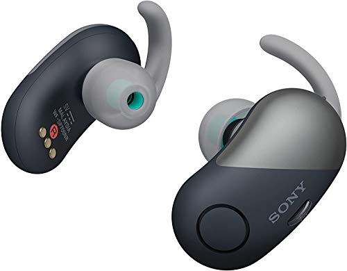 Sony True Wireless Earbuds, Bluetooth Earbuds Noise Cancelling, Sports Workout Ear Buds with Microphone, Sweatproof Sport Earphones, Extra BASS WF-SP700N/B (Black)