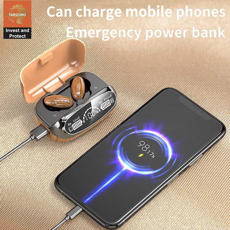 Bluetooth Headphones V5.3 Wireless Earbuds 75 Hrs Battery Life Led with Wireless Charging Case & Portable Charger LED Display Deep Bass IPX7 Waterproof Mic Stereo Headset for iPhone & Android
